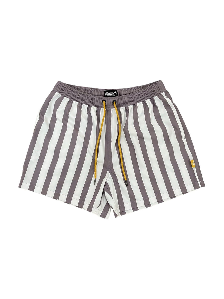 ADULT SWIM SHORTS PURPLISH GREY AND WHITE STRIPED – Staunch Traditional ...